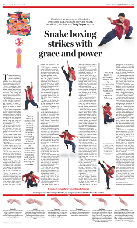 Snake boxing strikes with grace and power - Chinadaily.com.cn