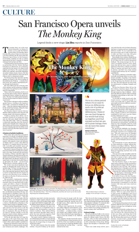 San Francisco Opera unveils The Monkey King - Chinadaily.com.cn