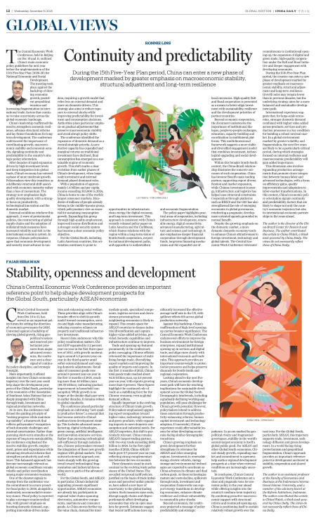 Stability, openness and development - Chinadaily.com.cn